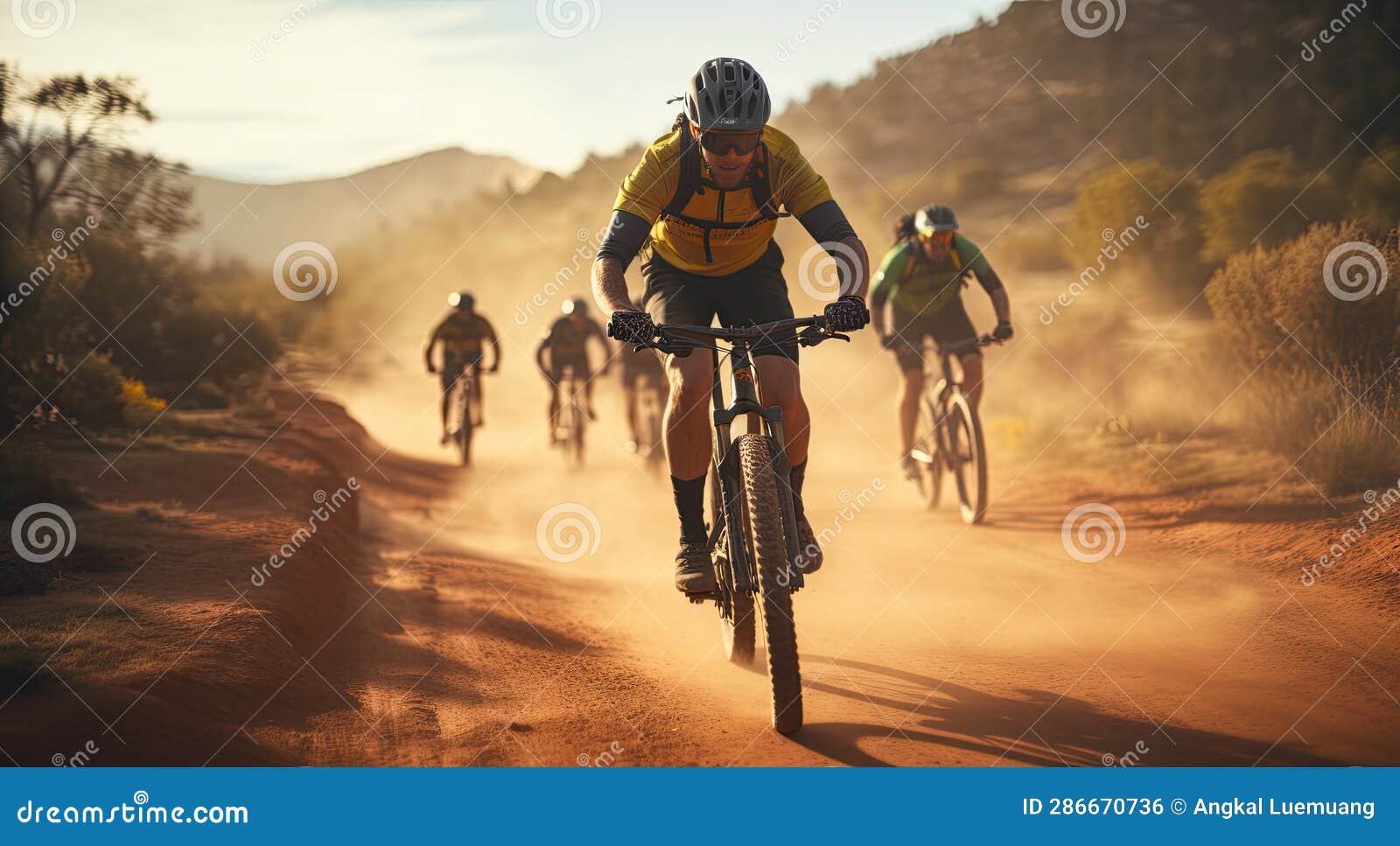 Cyclists On The Cycle Paths Illustration Cartoon Vector | CartoonDealer ...