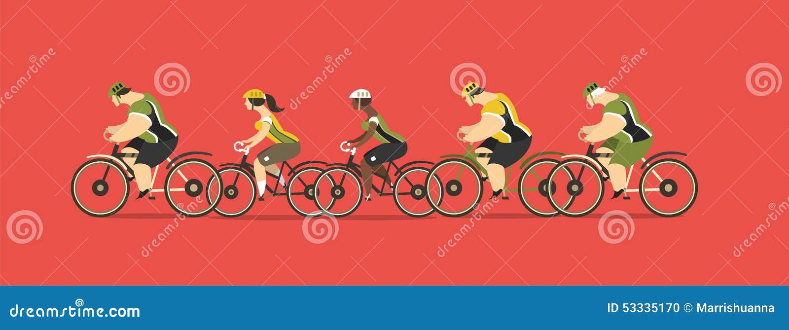 Group of cyclists stock vector. Illustration of mountain - 53335170