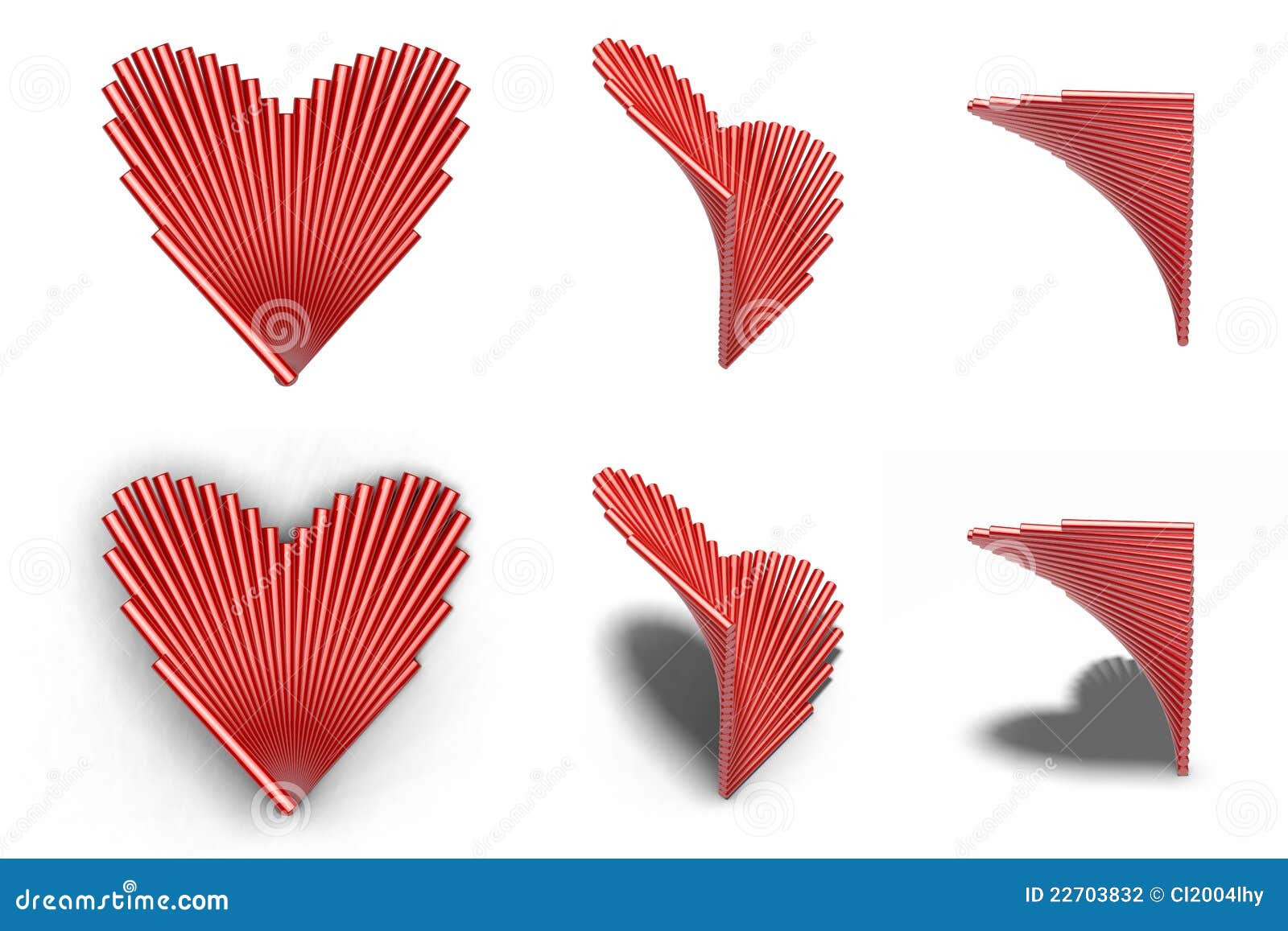 A Group of Cylinder Composition Heart Shape Stock Illustration ...