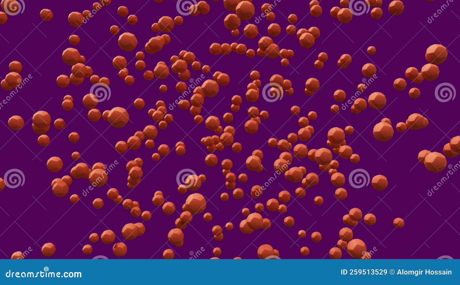 Group of 3d Spheres Random Movement or Flying. Seamless Loop Stock ...