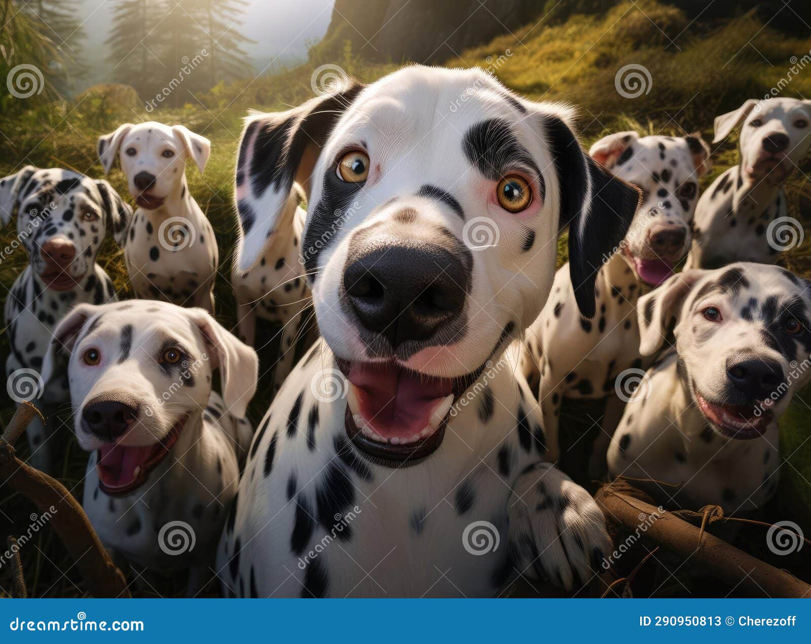A group of Dalmatians stock image. Image of people, pets - 290950813