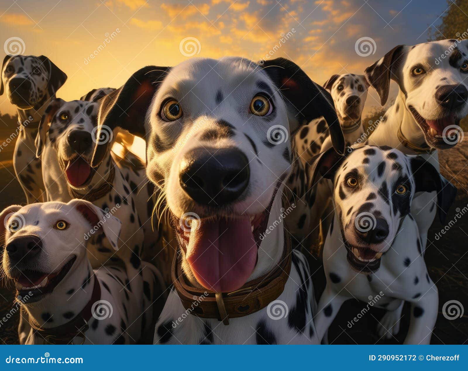 A group of Dalmatians stock photo. Image of dogs, breed - 290952172