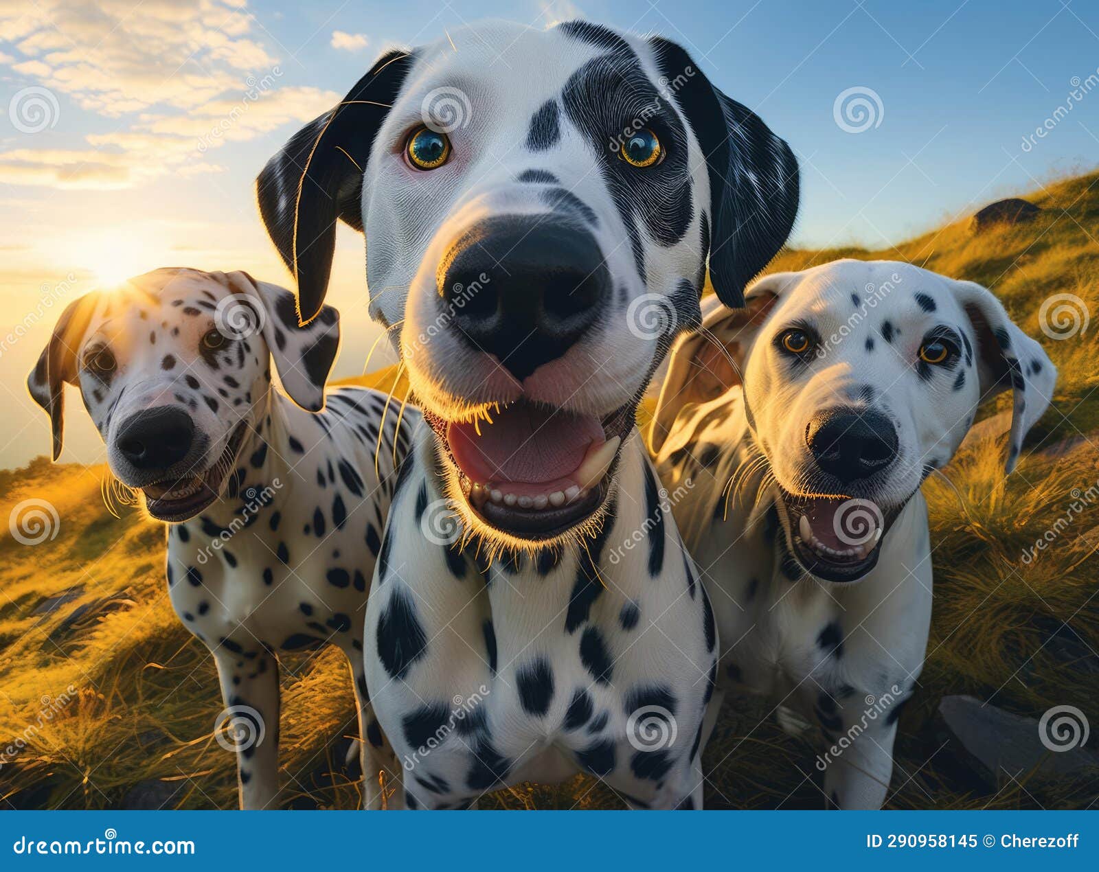 A group of Dalmatians stock image. Image of animal, golden - 290958145