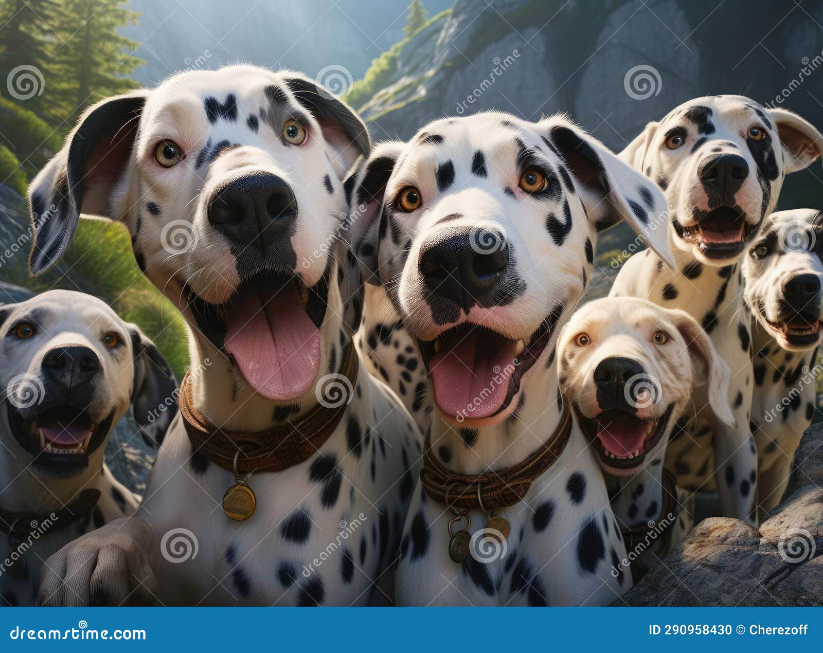 A group of Dalmatians stock photo. Image of breed, bulldog - 290958430