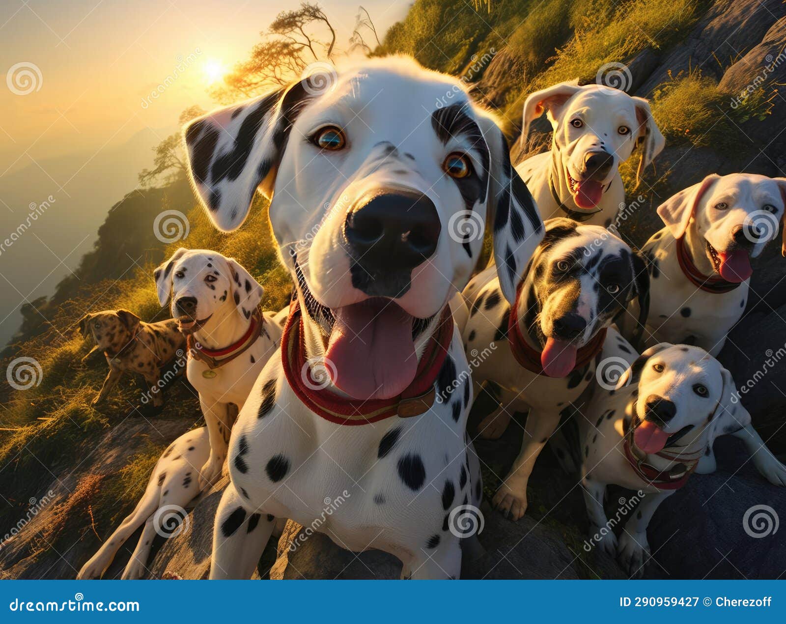 A group of Dalmatians stock image. Image of dachshund - 290959427