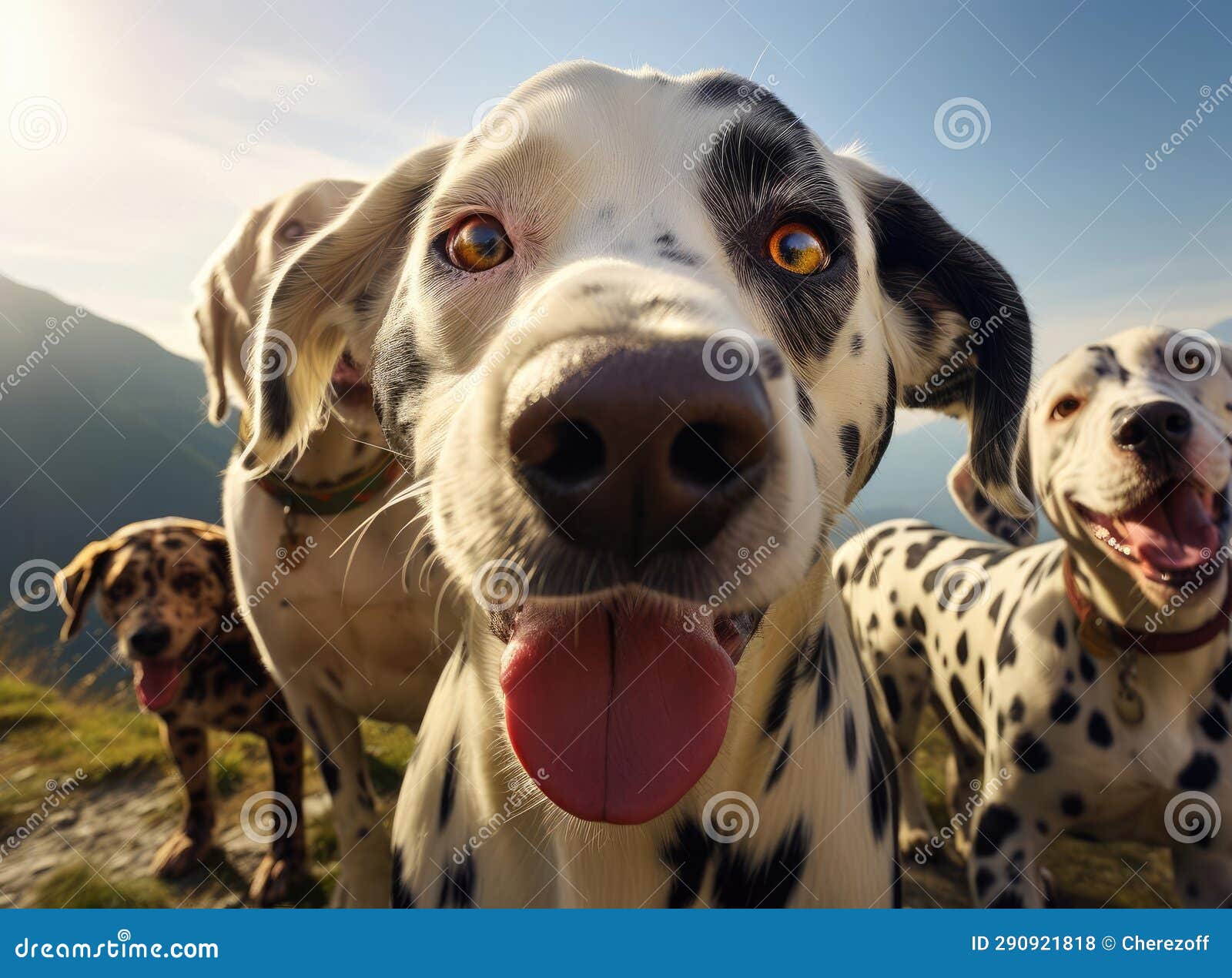 A group of Dalmatians stock photo. Image of park, dachshund - 290921818