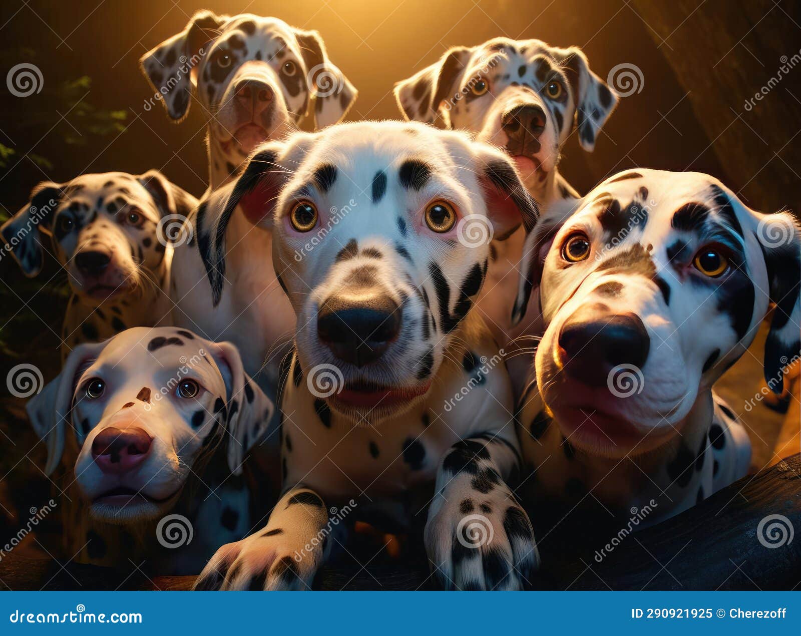 A group of Dalmatians stock image. Image of studio, dachshund - 290921925
