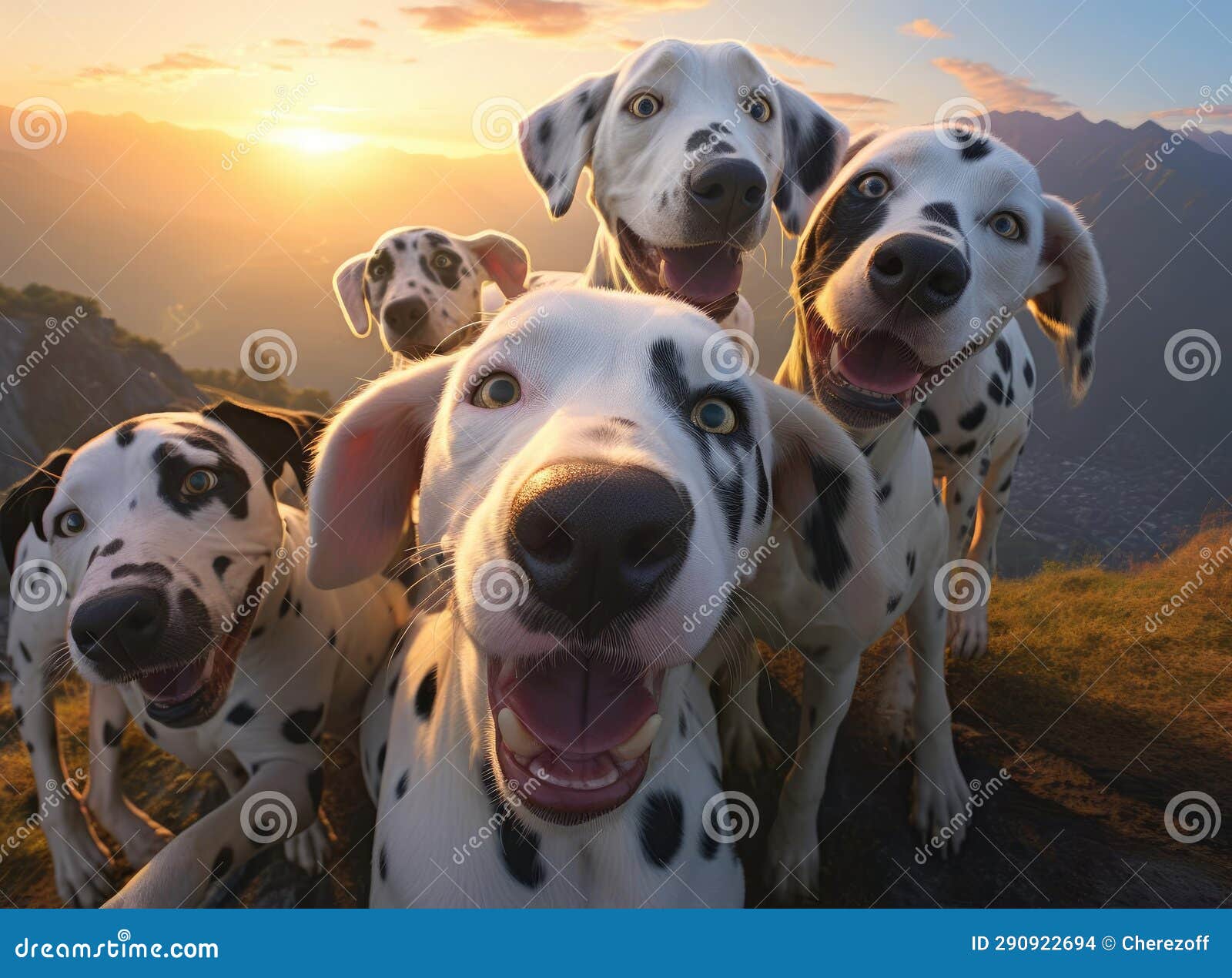 A group of Dalmatians stock photo. Image of puppies - 290922694