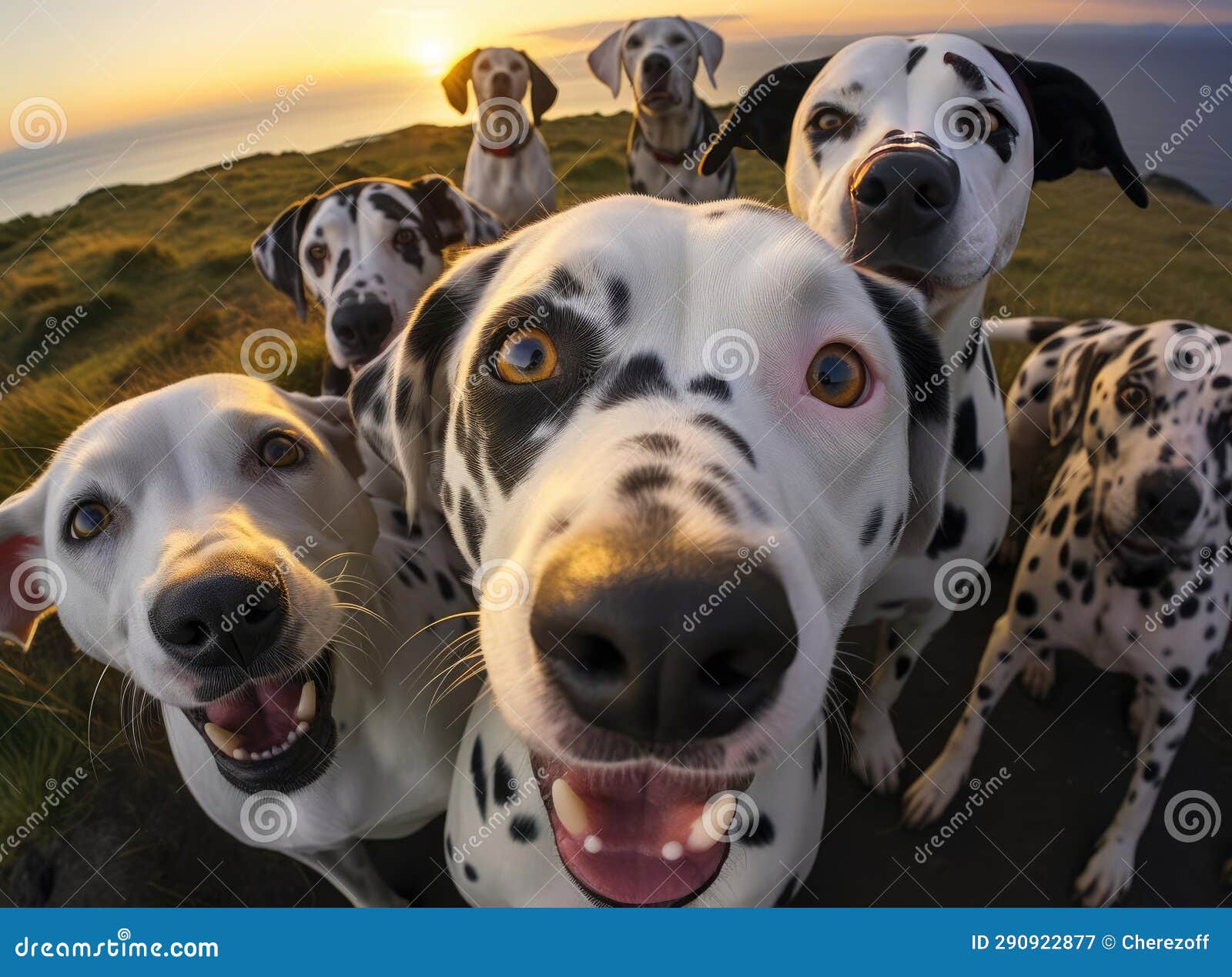 A group of Dalmatians stock image. Image of mammal, owner - 290922877