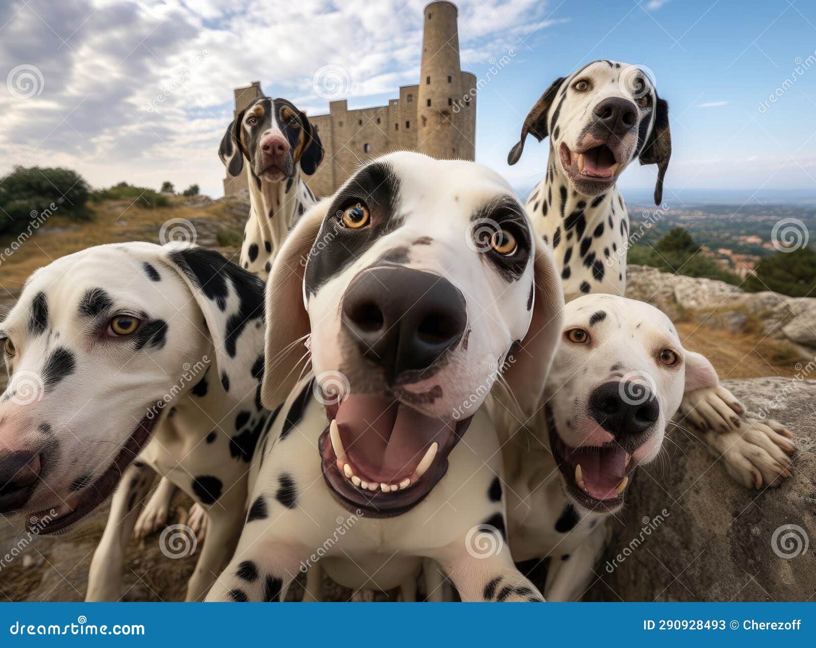 A group of Dalmatians stock image. Image of dachshund - 290928493