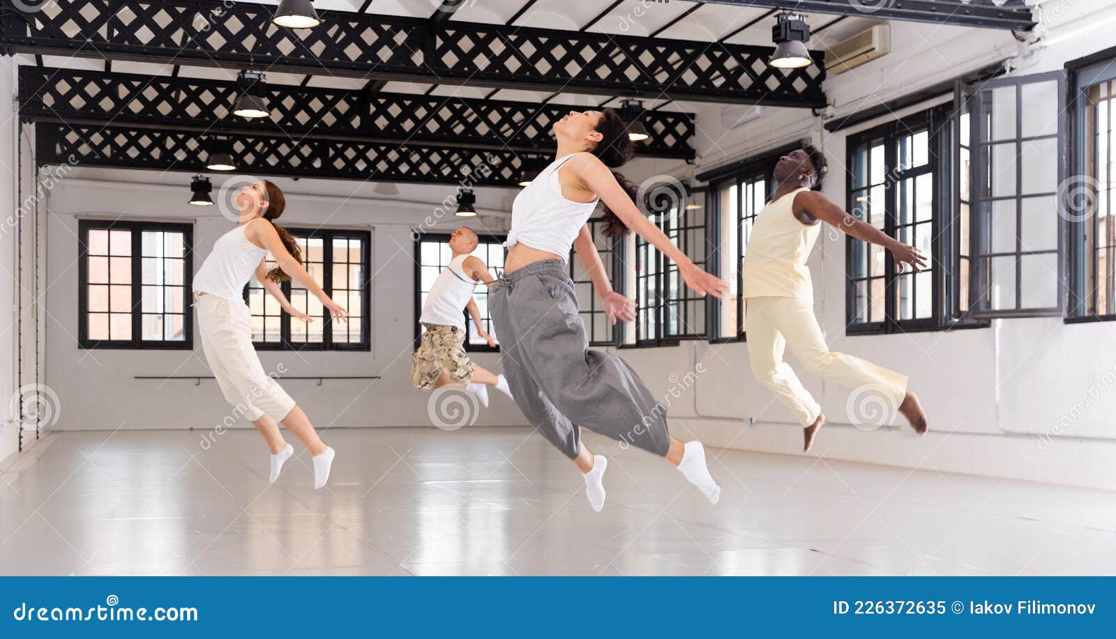 Dancers Training Modern Dance Movements Stock Image - Image of italian ...
