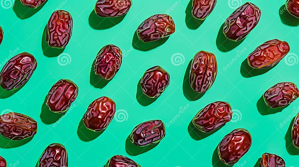 A Group of Dates on a Green Background Stock Image - Image of blanket ...