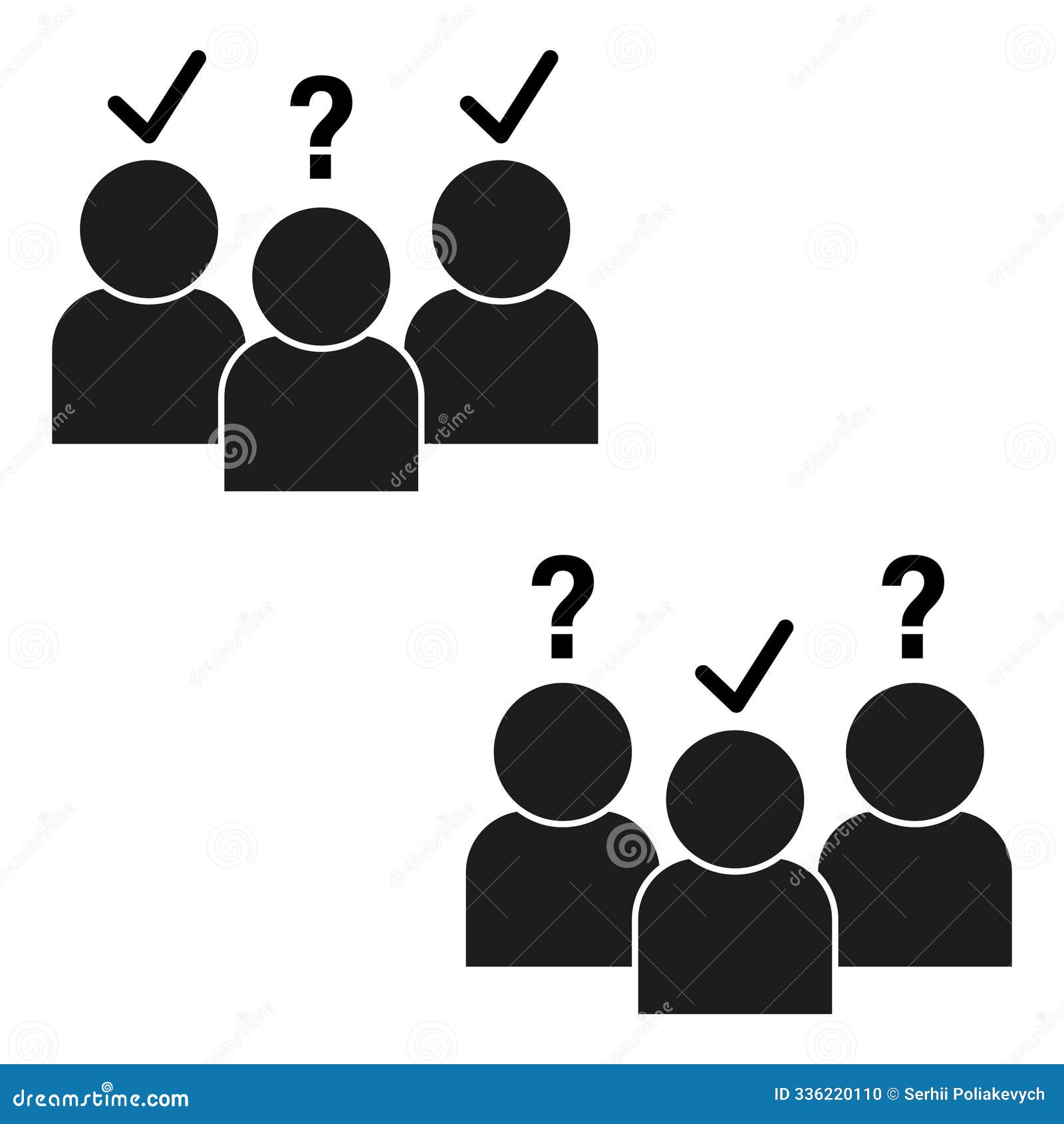 Group Decision Process. Question, Idea, Solution Icons. Teamwork ...