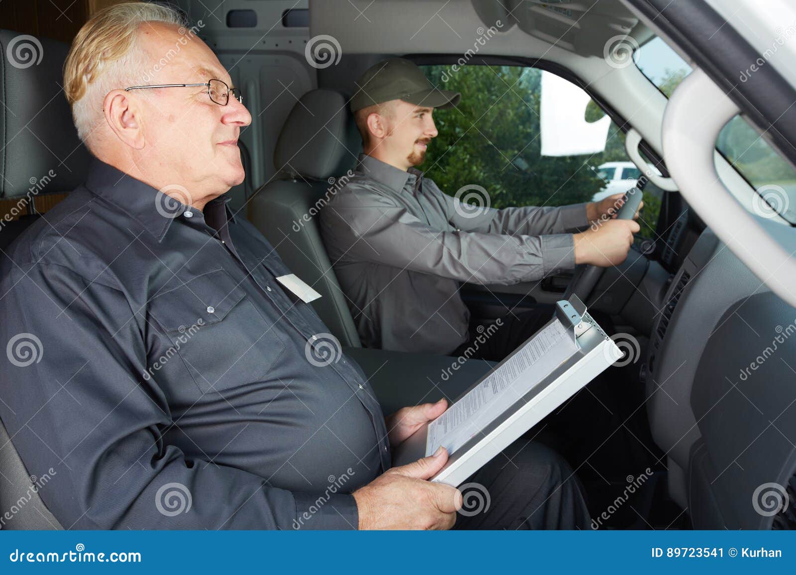 Group of Delivery Man in a Car. Stock Image - Image of people, group ...