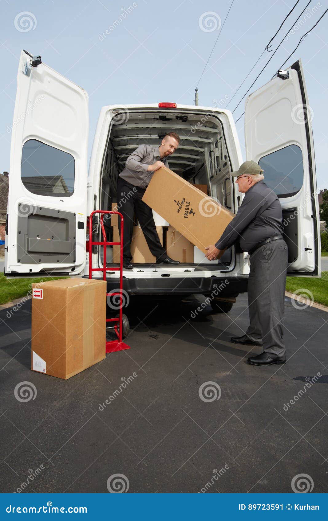 Group of Delivery Man with a Parcel. Stock Image - Image of load, cargo ...