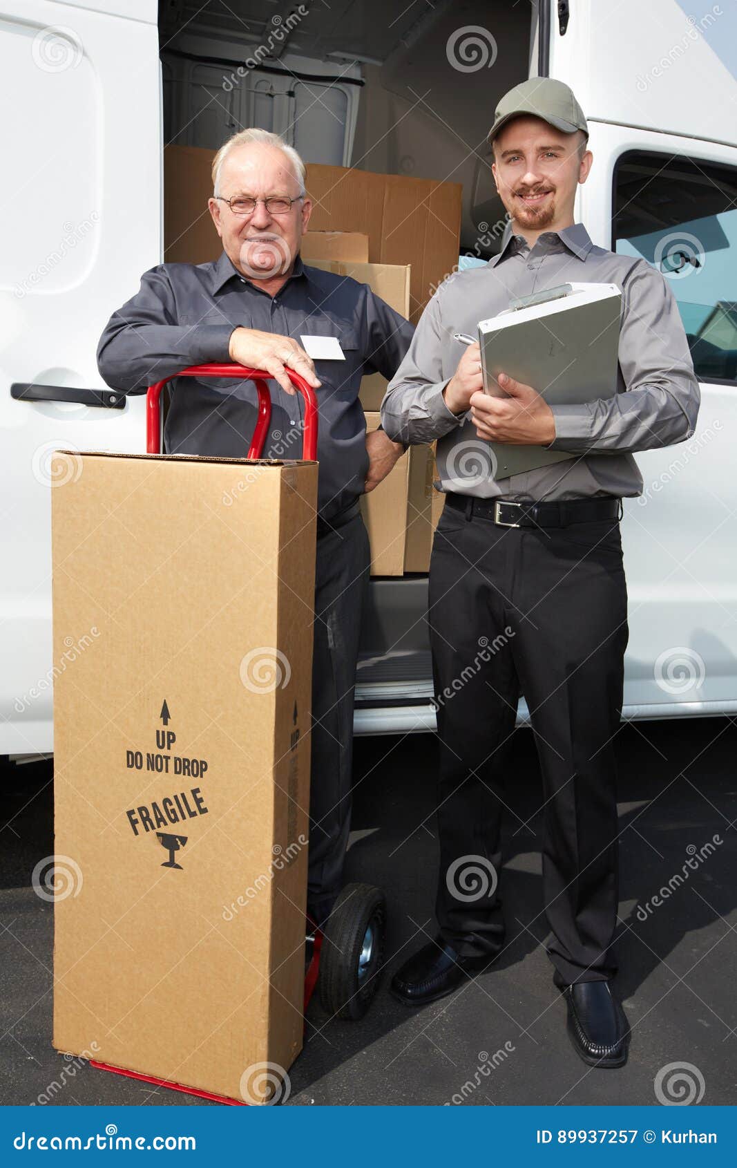 Group of Delivery Man with a Parcel. Stock Image - Image of service ...