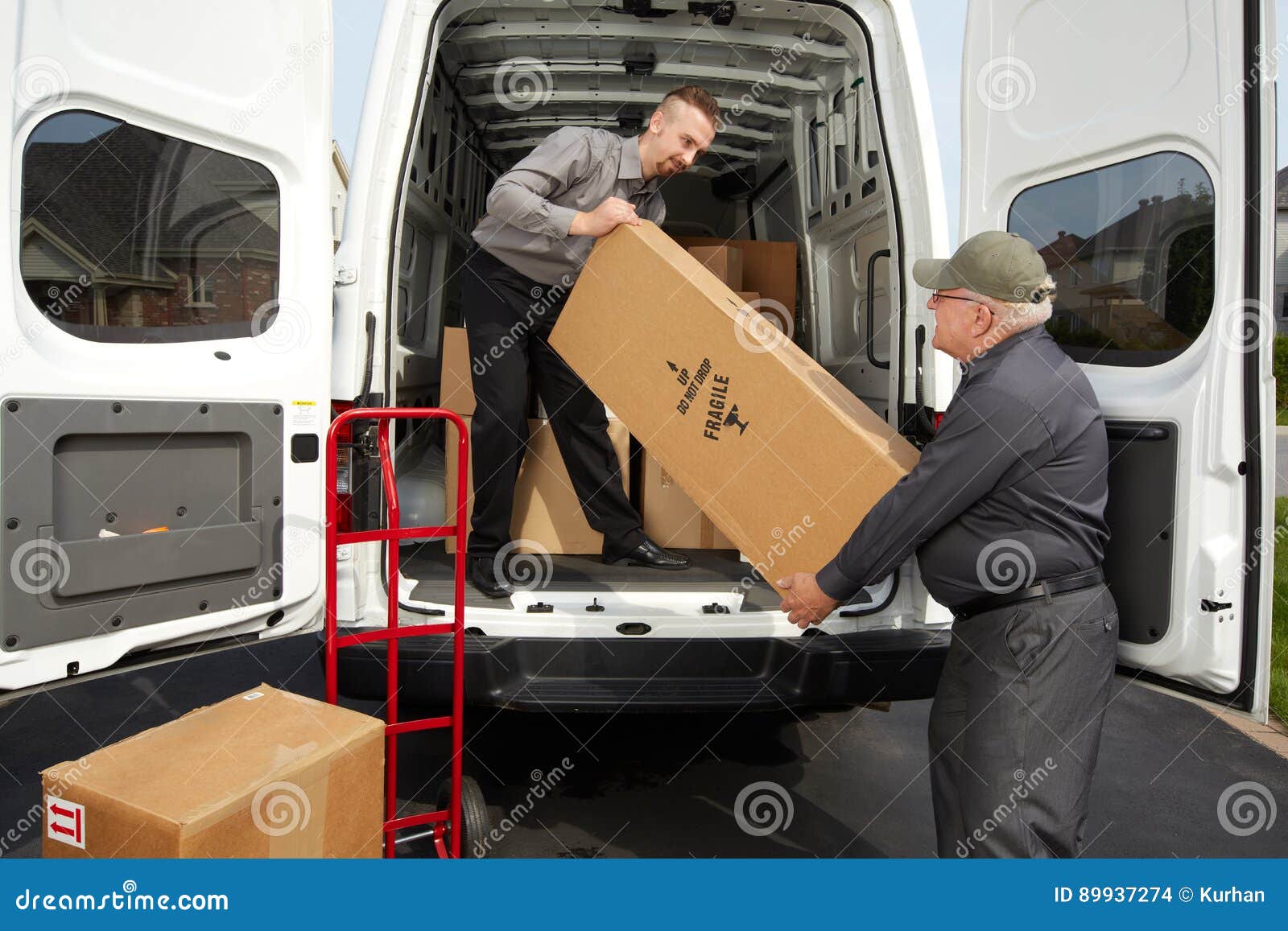 Group of Delivery Man with a Parcel. Stock Photo - Image of postman ...