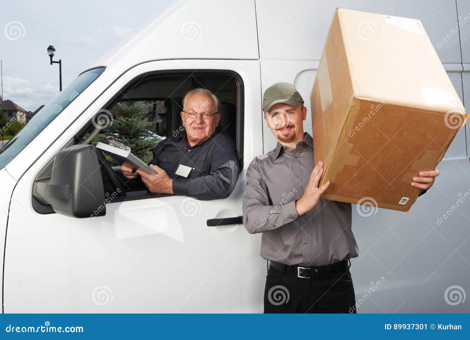 Group of Delivery Man with a Parcel. Stock Image - Image of mail ...