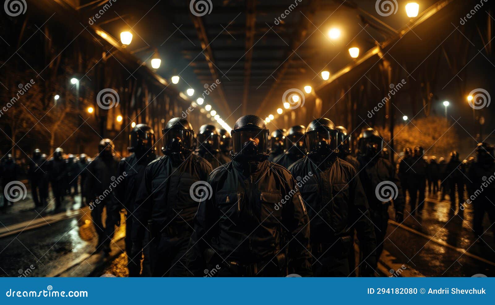 Group Of Riot Polices With Uniforms And Dog Characters Cartoon Vector ...