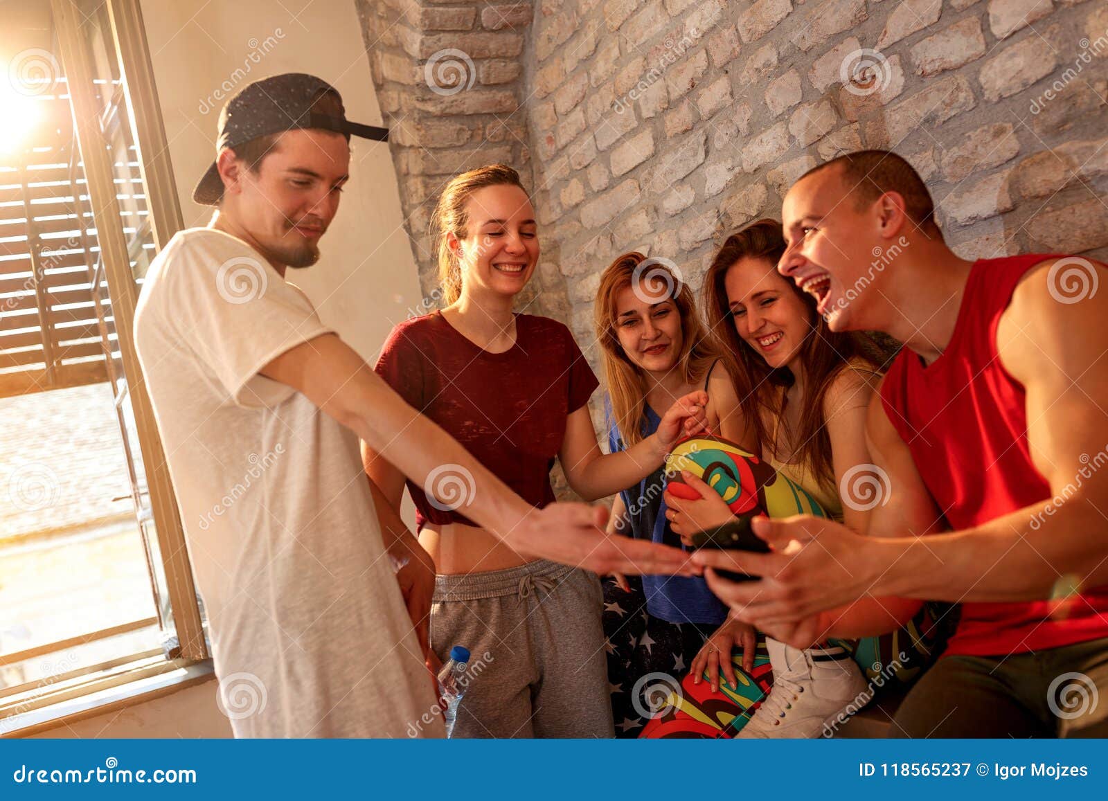 Denser People Having Fun at Dances in Studio Stock Image - Image of ...