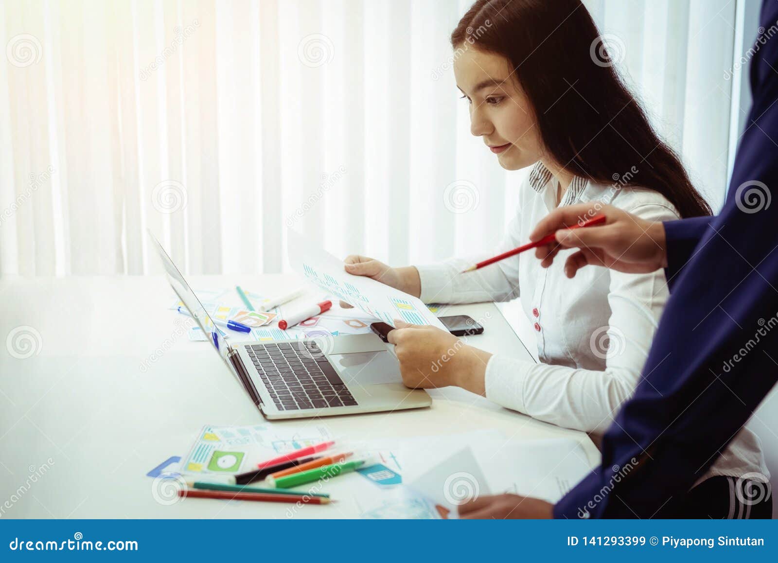 Group Designer Application Discussing for New App Mobile in the Office ...