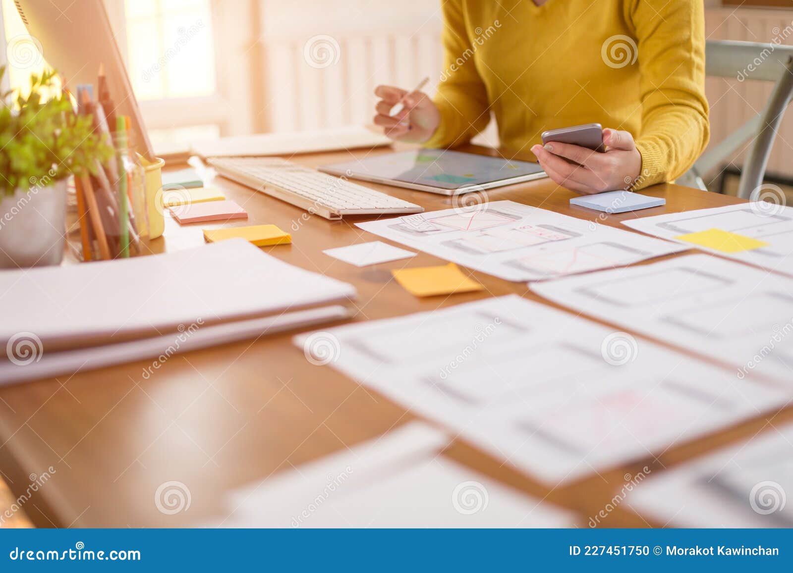 Group of Designer , or Programmer Drawing Website UX Layout App ...