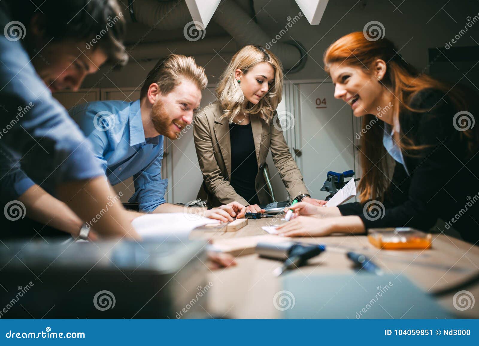 Group of Designer Working on Project Stock Image - Image of engineer ...