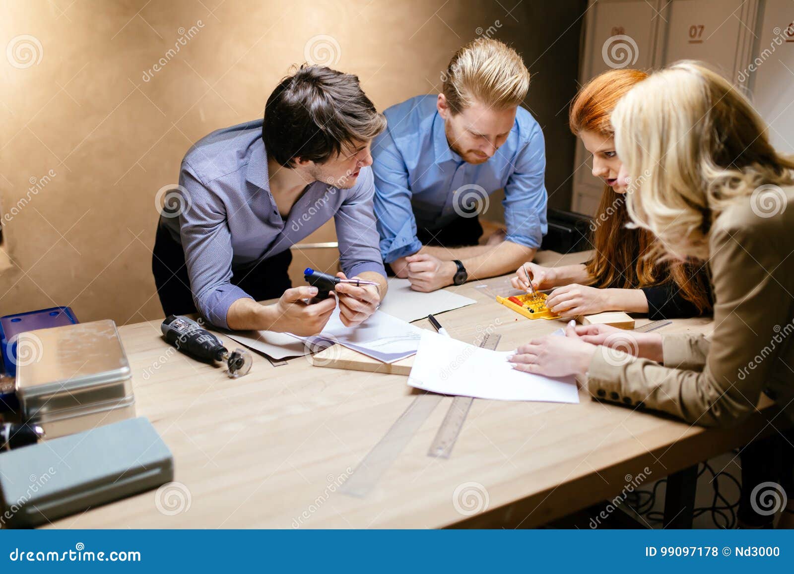 Group of Designer Working on Project Stock Photo - Image of global ...