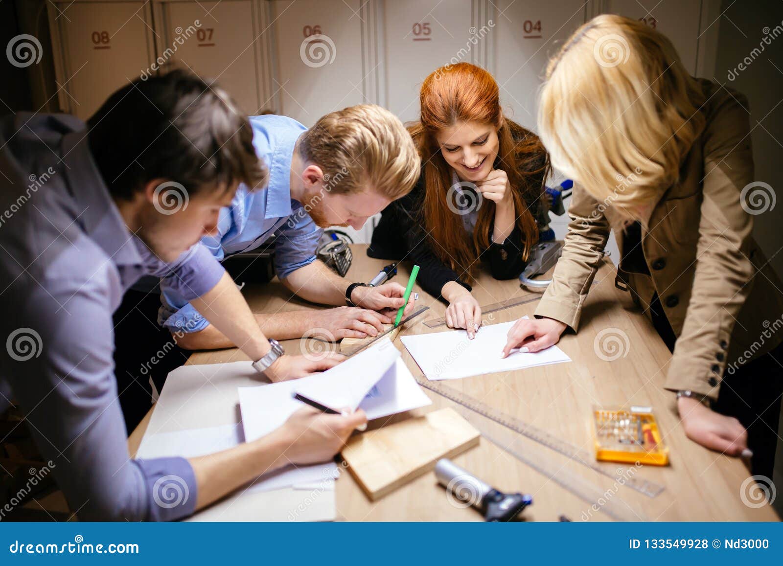 Group of Designer Working on Project Stock Photo - Image of design ...