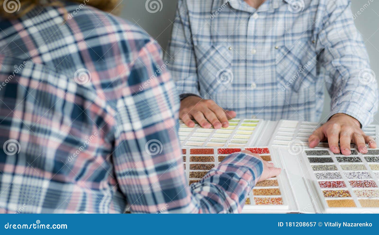 A Group of Designers are Working on a Color Solution, Using a Catalogue ...