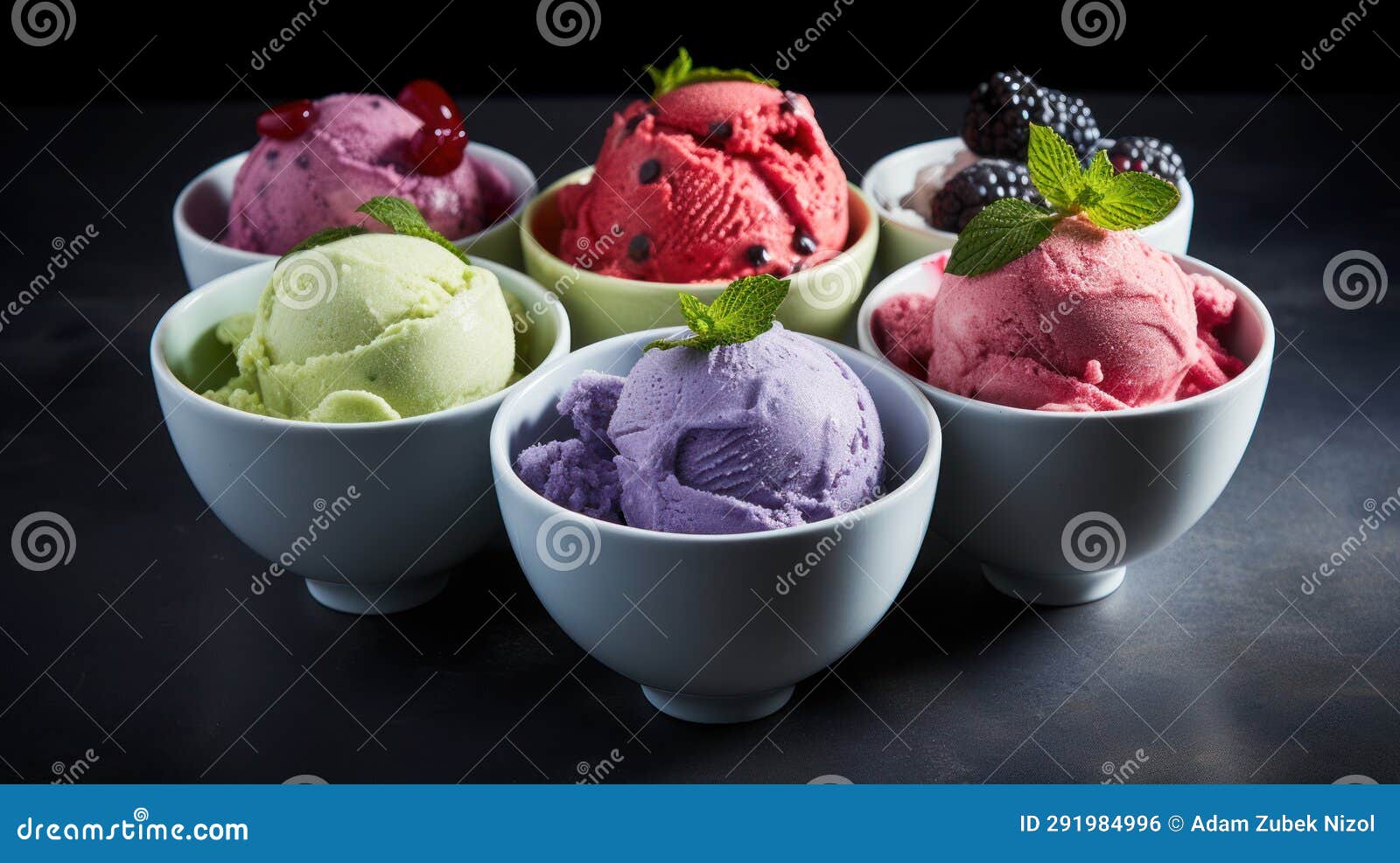 A group of desserts stock illustration. Illustration of bowl - 291984996