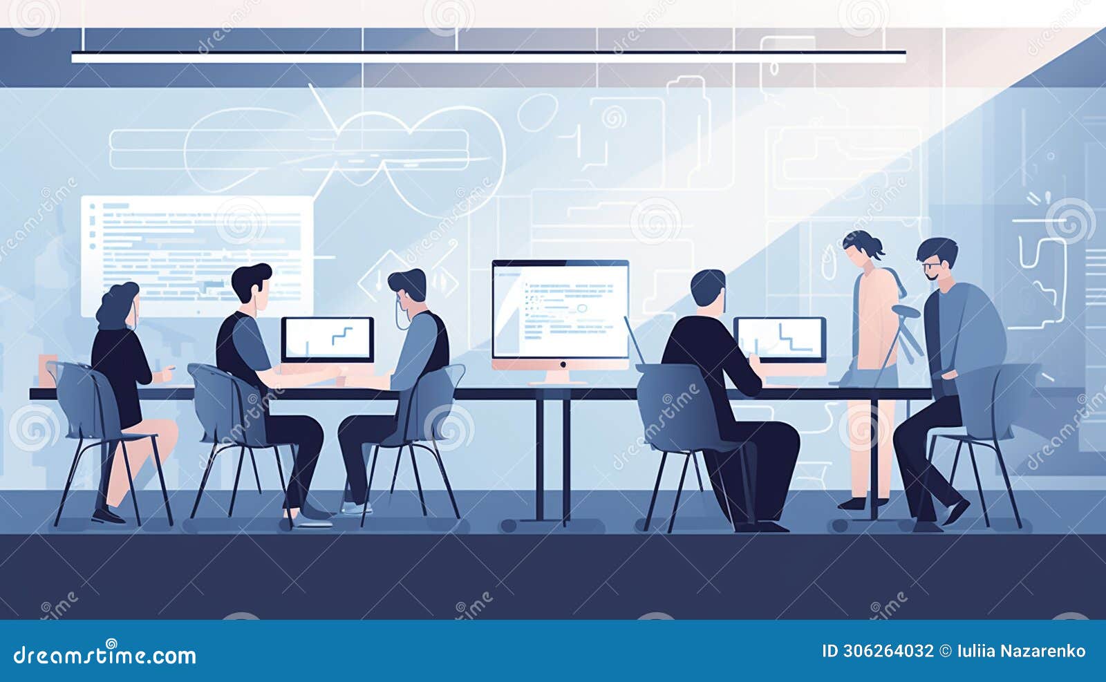 A Group of Developers Working in the Office. AI Generated Stock ...