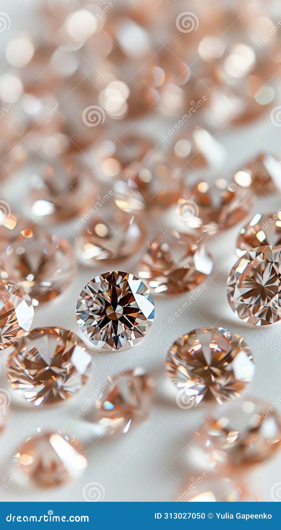 Group of Diamonds on Table stock photo. Image of glisten - 313027050