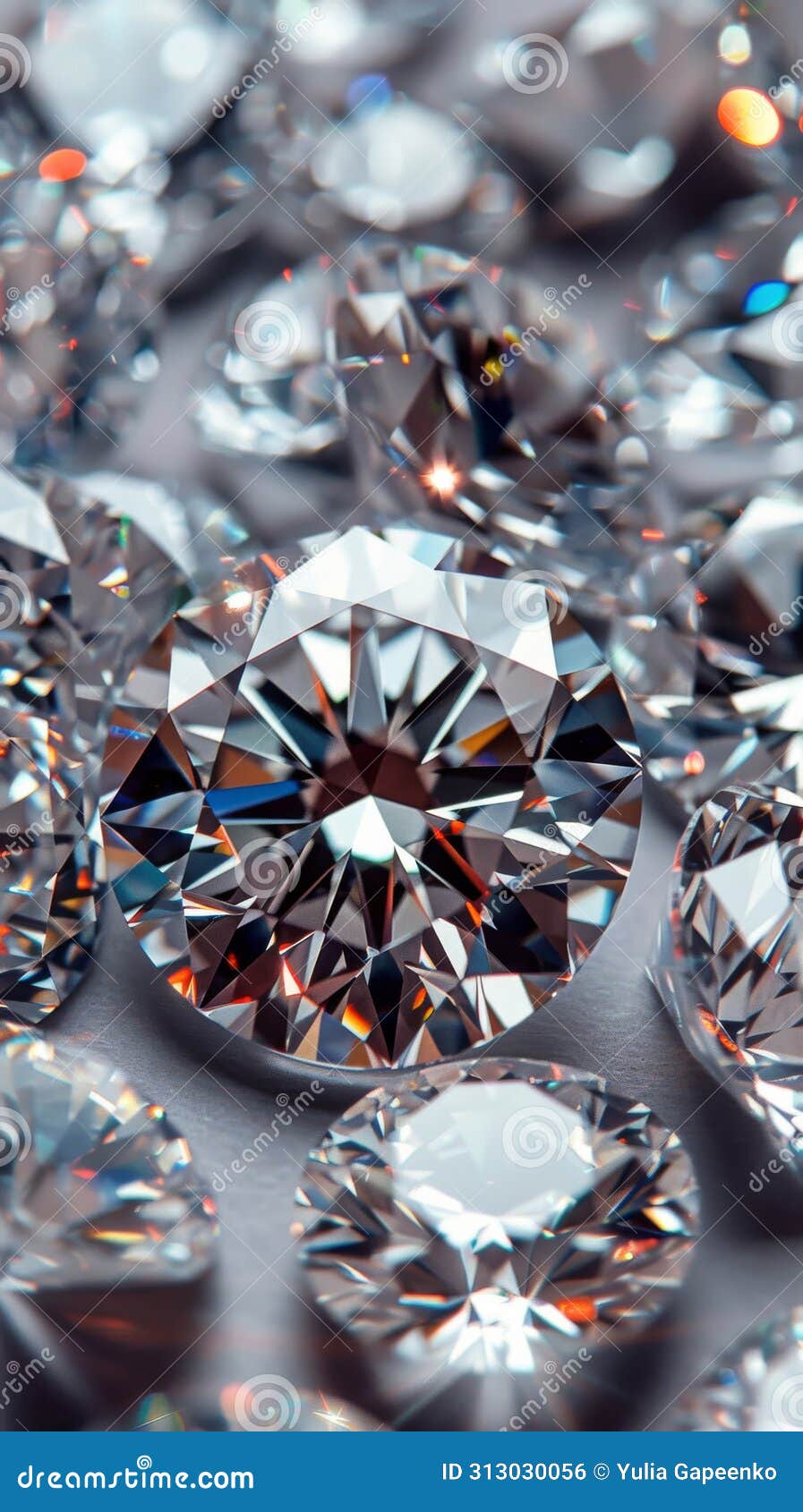 Group of Diamonds on Table stock photo. Image of tabletop - 313030056