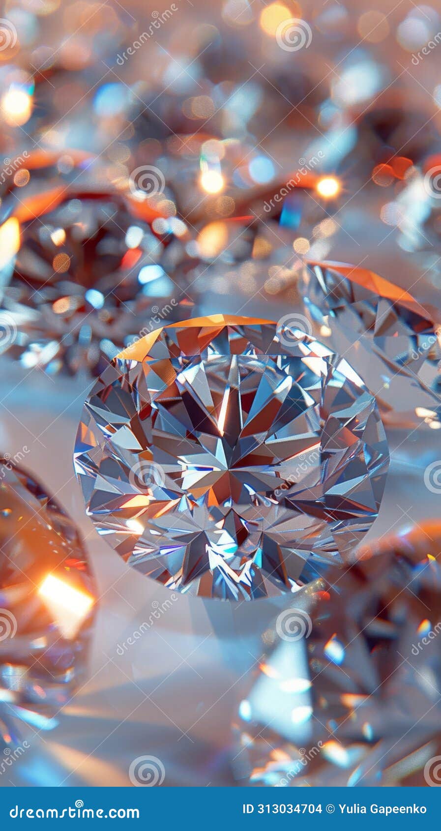 Group of Diamonds on Table stock photo. Image of clear - 313034704