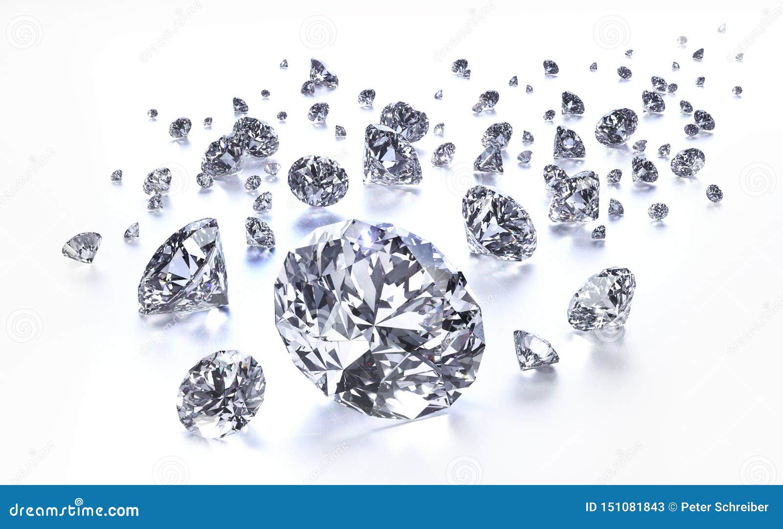 Realistic 3d Diamonds Set Isolated On White Background. Jewels Or ...