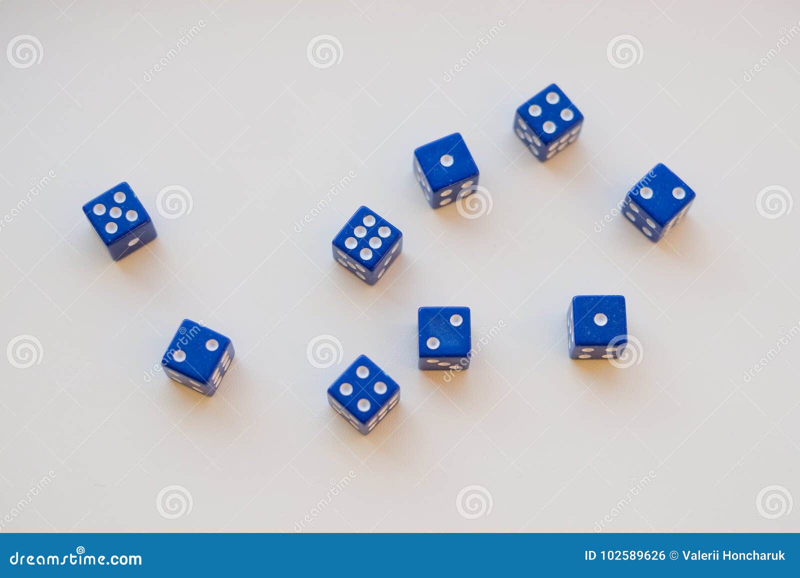 Group of 9 Dice on White Background Stock Photo - Image of object ...