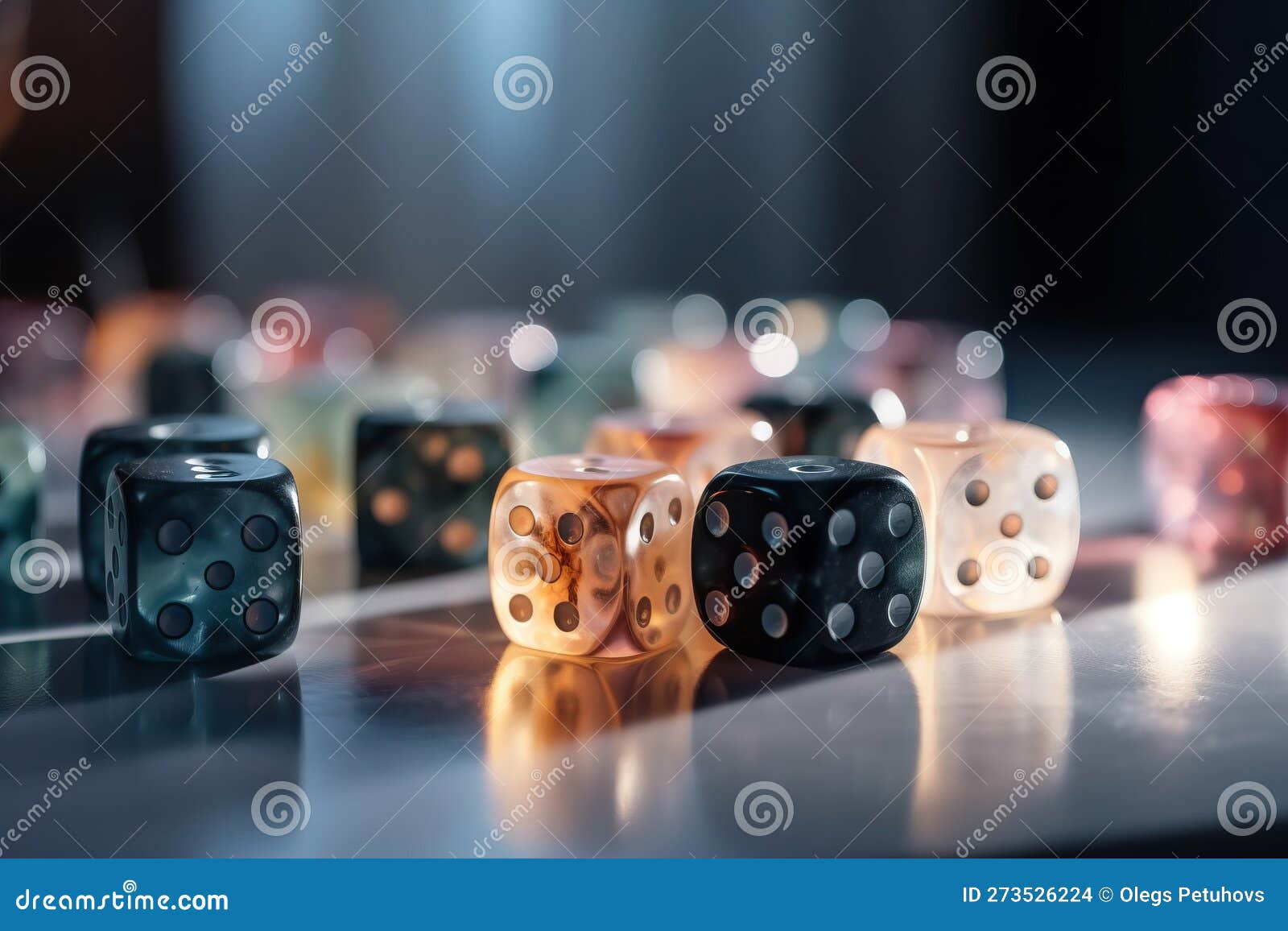 A Group of Dices Sitting on Top of a Table Stock Illustration ...