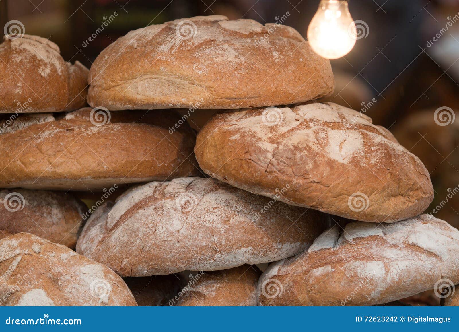 Group of Different Bread S Type on Table Stock Photo - Image of meal ...