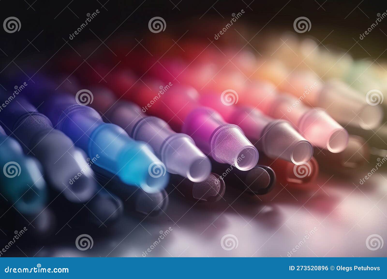 A Group of Different Colored Pens Lined Up in a Row Stock Illustration ...