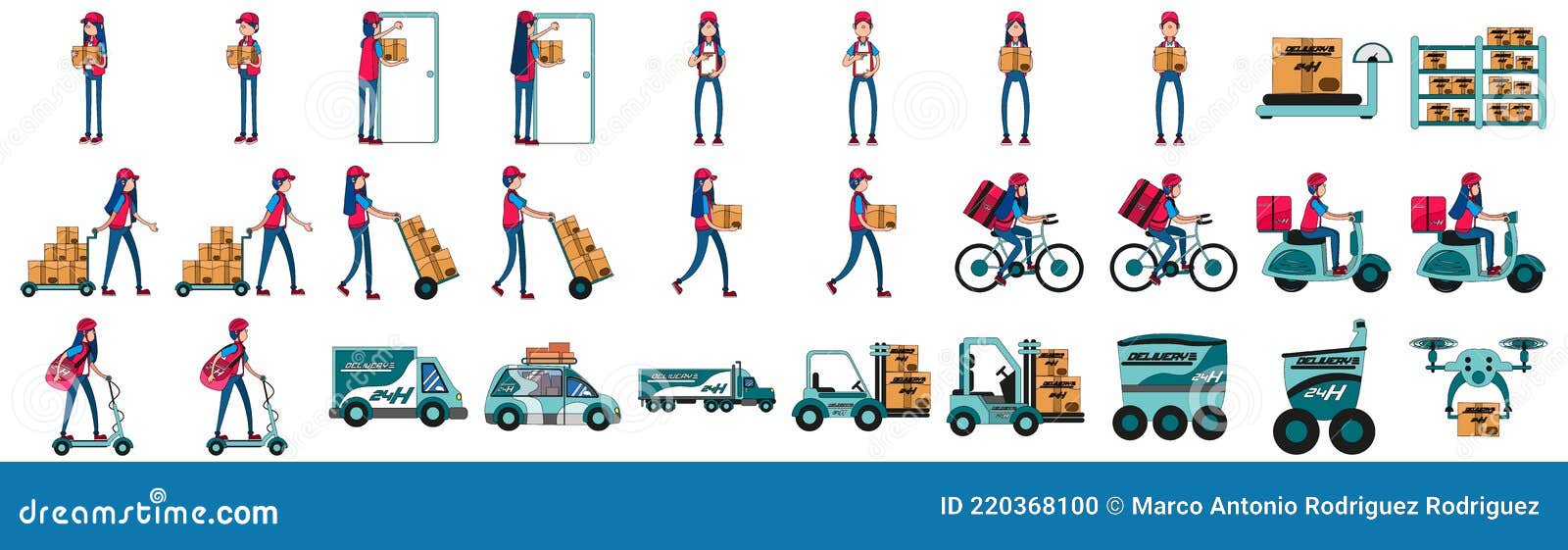 Group of Different Delivery Related Icons Stock Vector - Illustration ...
