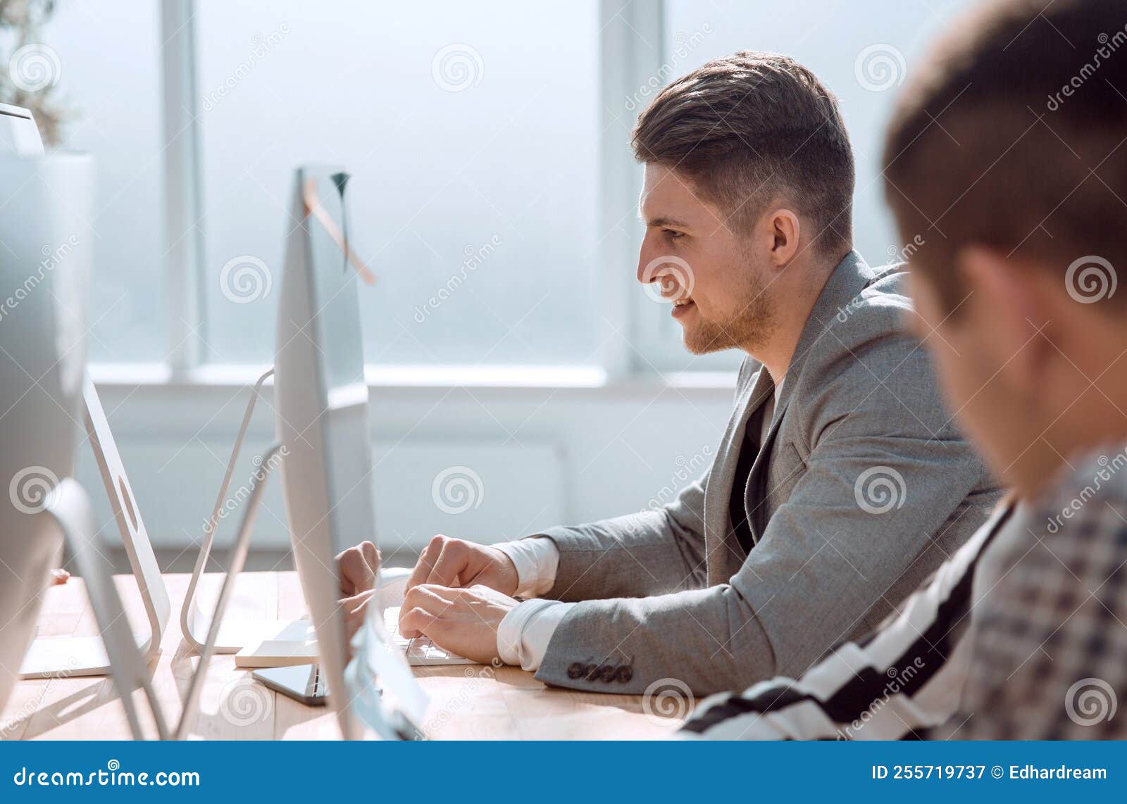 Group of Different Employees Work in a Modern Office. Stock Image ...