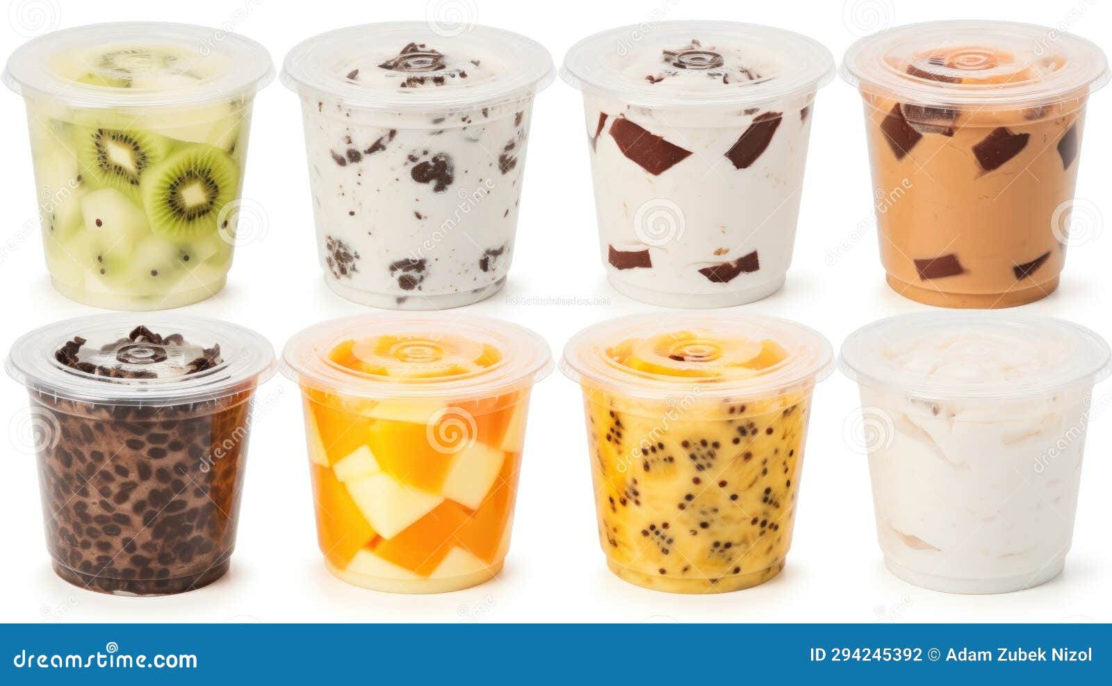 A Group of Different Flavors of Yogurt Stock Illustration ...