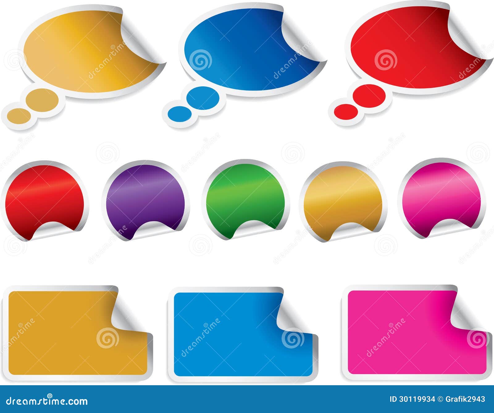 Set of Different Multicolor Banner Stock Illustration - Illustration of ...