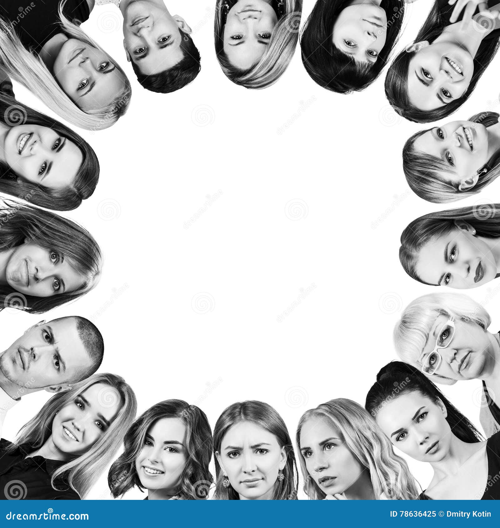 Group of Different People Form a Frame Stock Image - Image of happy ...