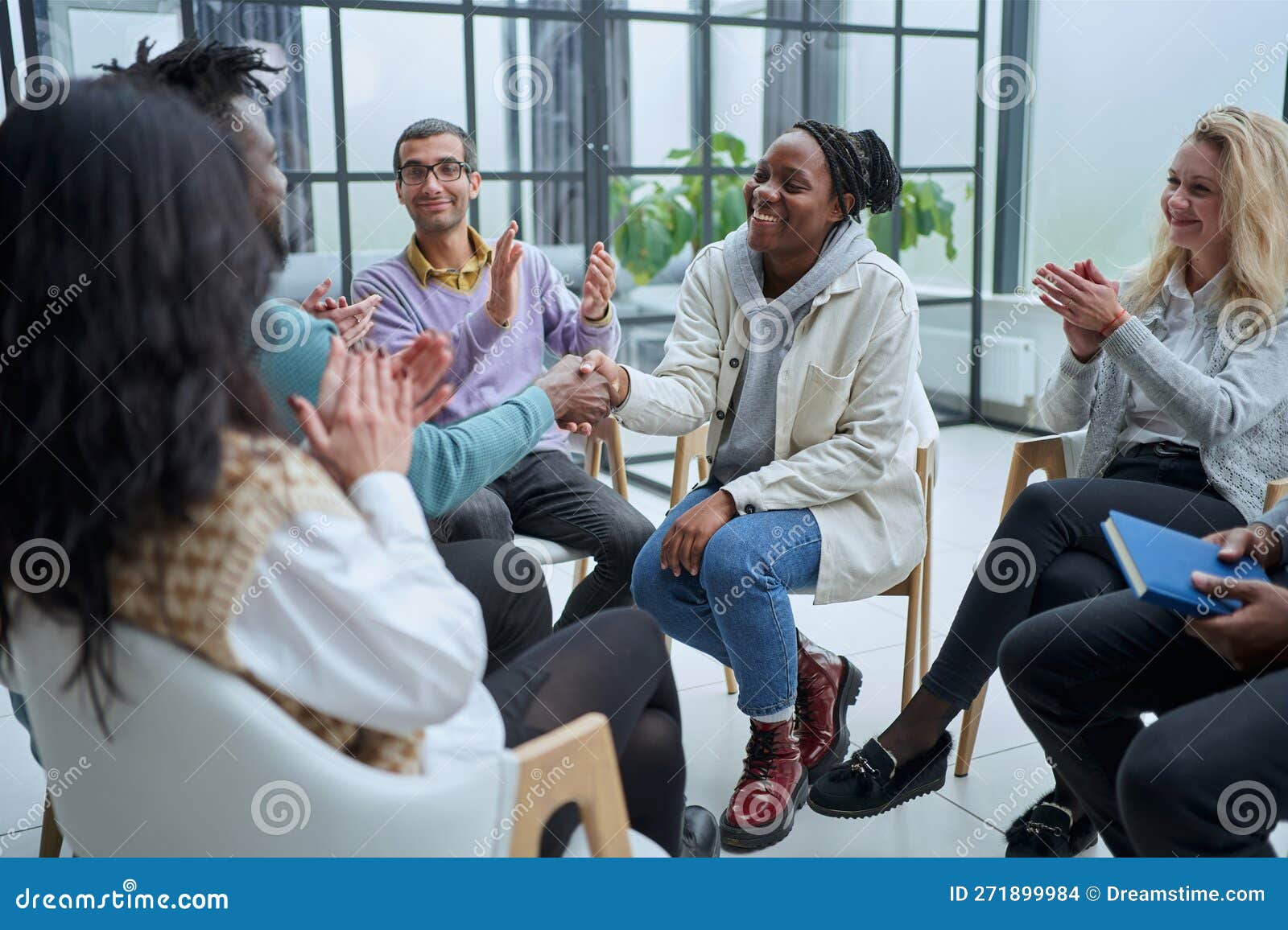 A Group of Different People are Talking about Something. Stock Photo ...