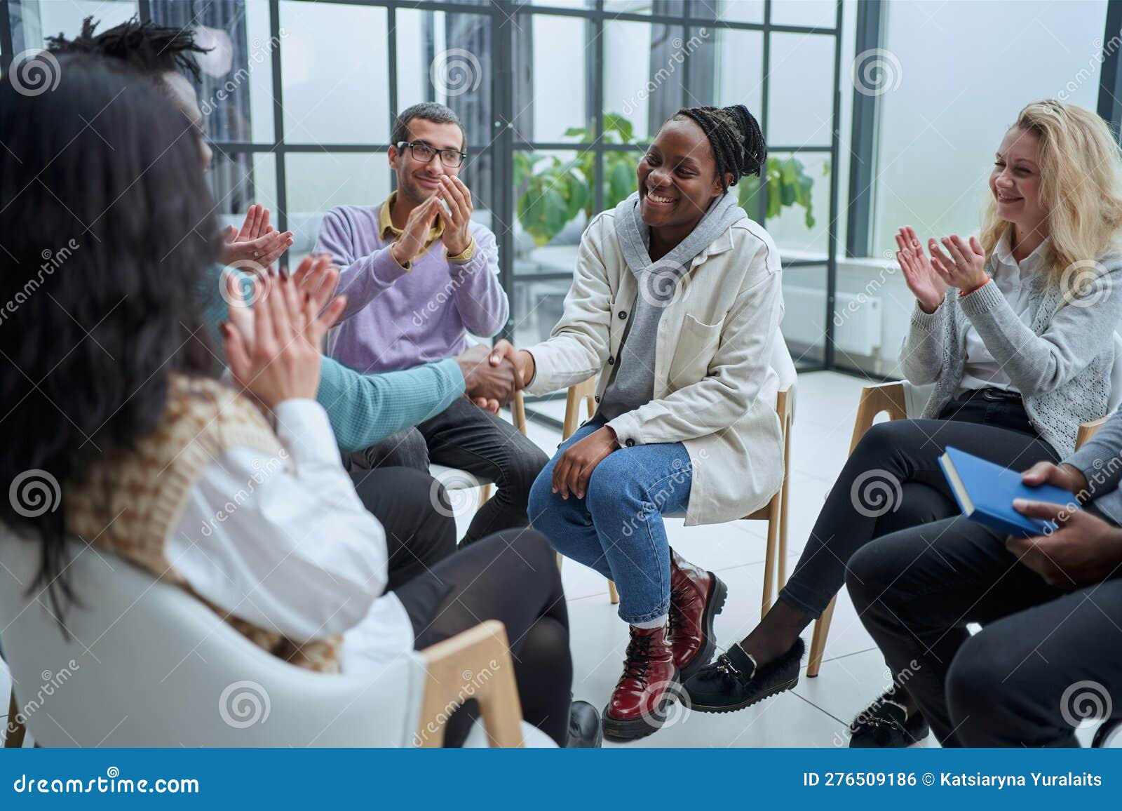 A Group of Different People are Talking about Something. Stock Photo ...