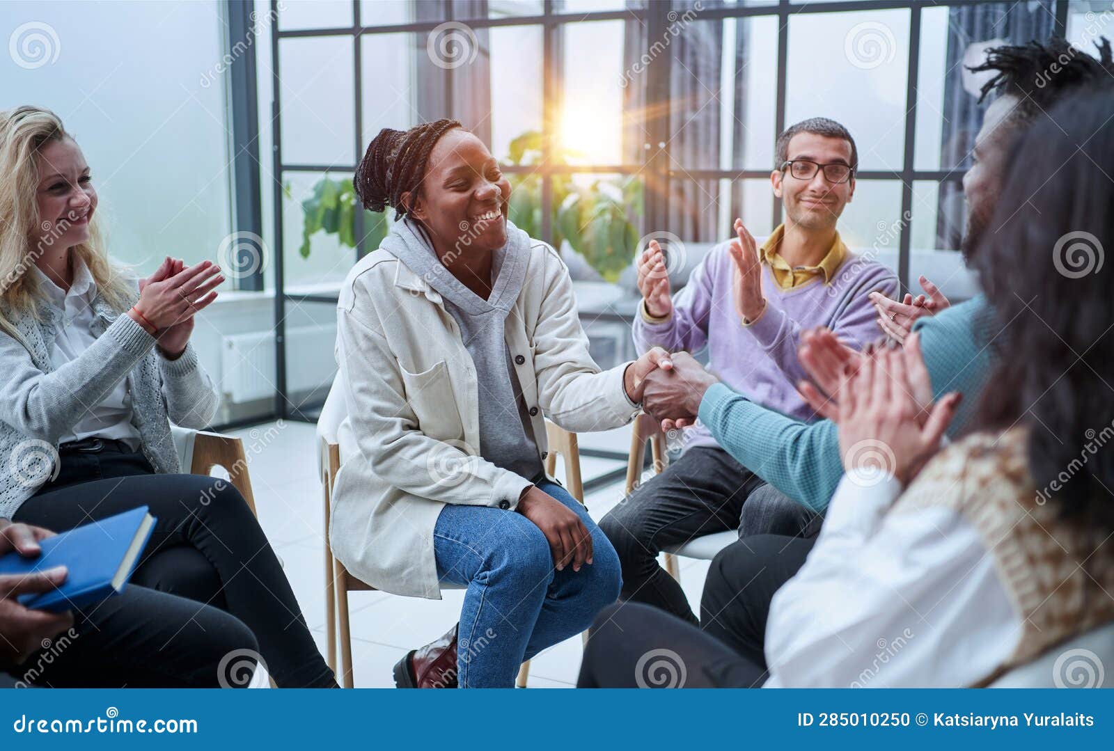 A Group of Different People are Talking about Something. Stock Photo ...