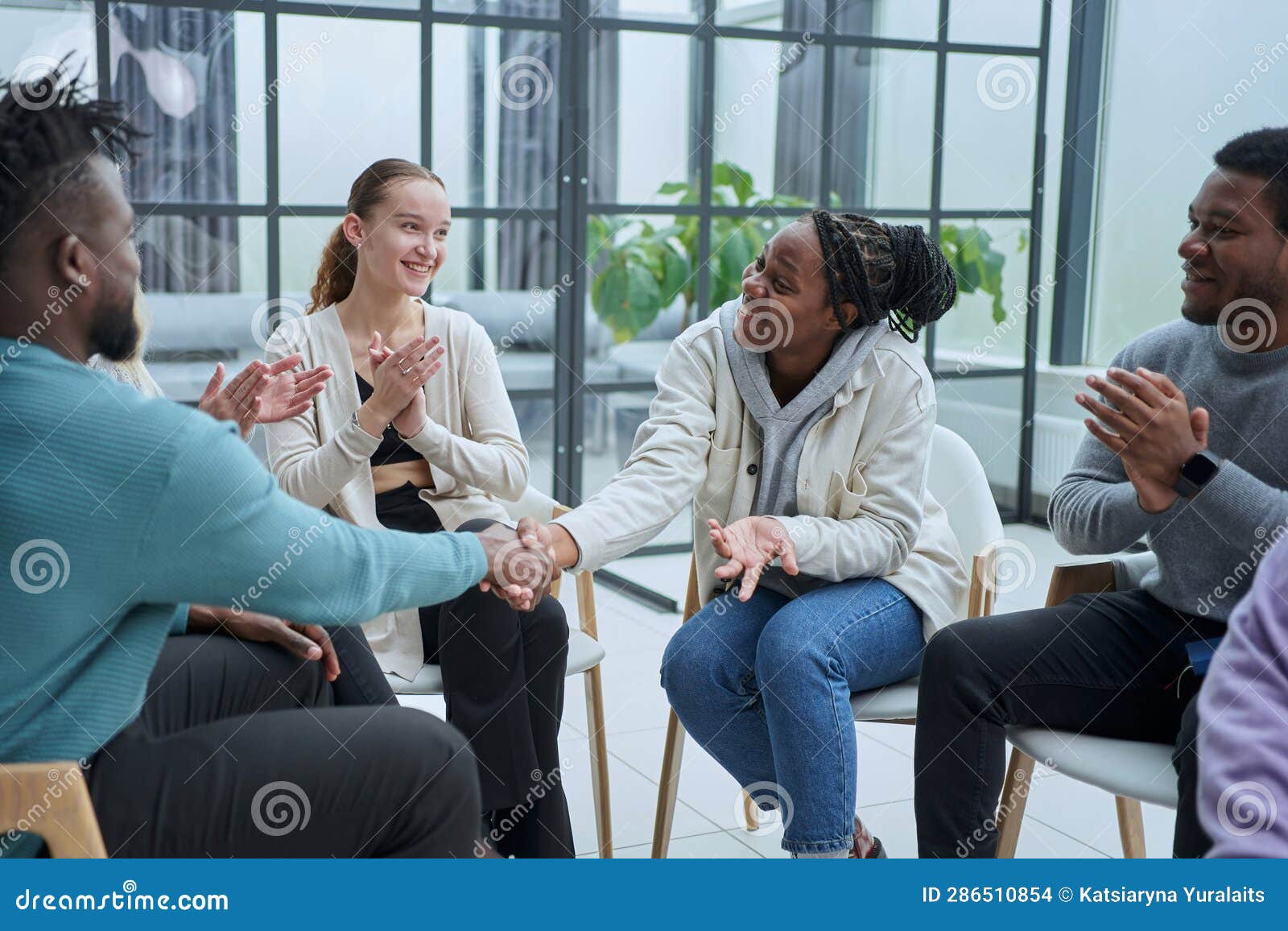 A Group of Different People are Talking about Something. Stock Photo ...