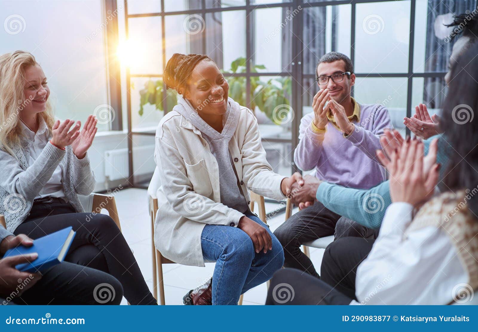 A Group of Different People are Talking about Something. Stock Image ...